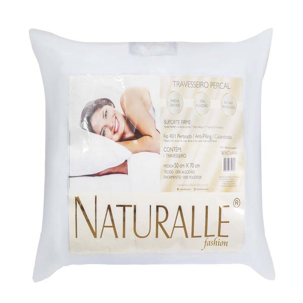 Travesseiro Percal Premium 200fios Branco - Naturalle | Leroy Merlin