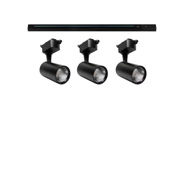 Trilho Eletrificado Preto 1m + 3 Spots 7w 6000k Bivolt | Leroy Merlin