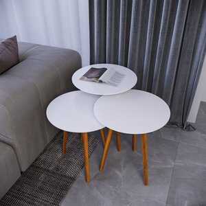 Trio Mesa Lateral De Canto 56cm X 45cm Branco Branco | Leroy Merlin
