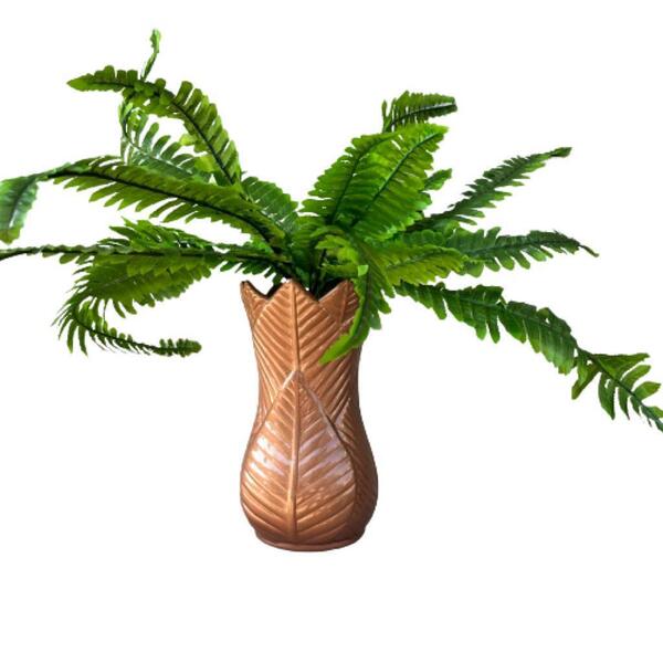 Vaso Centro De Mesa Cobre Moderno Com Samambaia Artificial | Leroy Merlin