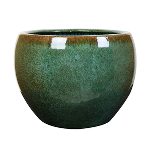 Vaso de Planta Grande em Cerâmica 40x44cm Verde Bola Bella Art ...