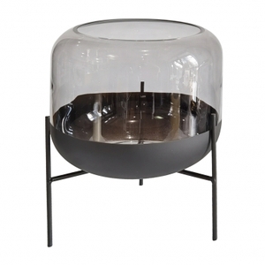 Vaso De Vidro Fume E Preto | Leroy Merlin