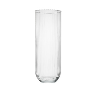 Vaso de Vidro Grande 47x18cm Transparente Rigado Luvidarte | Leroy Merlin