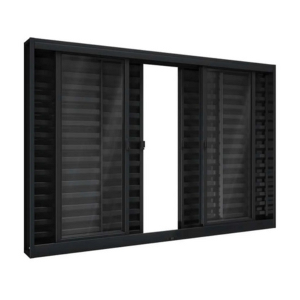 Veneziana 6 Folhas 1.00x1.50 Preta Linha 18 Modular | Leroy Merlin