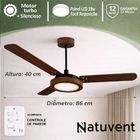 Ventilador De Teto Natuvent Vitta Led 3 Pás Madeira Mdf Imbuia - 6500k ...