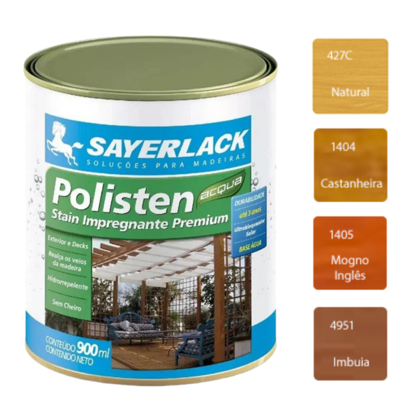 Verniz Polisten Base Água Acqua Eco Sayerlack 900ml Cores Natura ...