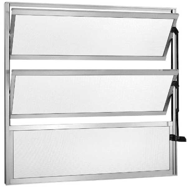 Vitro Basculante De Alumínio 1°seção Vidro Mini Boreal 0,60 X 0,60 Cor ...