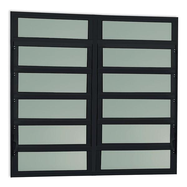 Vitro Basculante De Alumínio Preto Vidro Boreal - 120x150 | Leroy Merlin